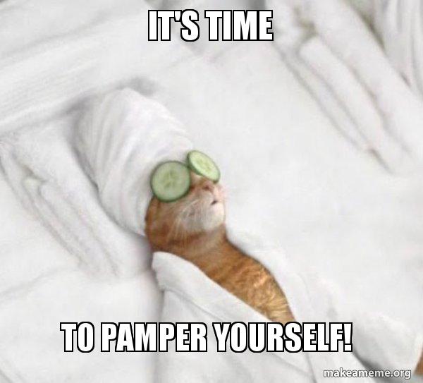 It's time To pamper yourself! - Pampered Cat Meme | Make a Meme