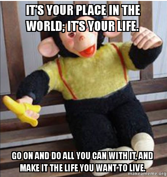 Itâ€™s your place in the world; itâ€™s your life. Go on and do all you ...
