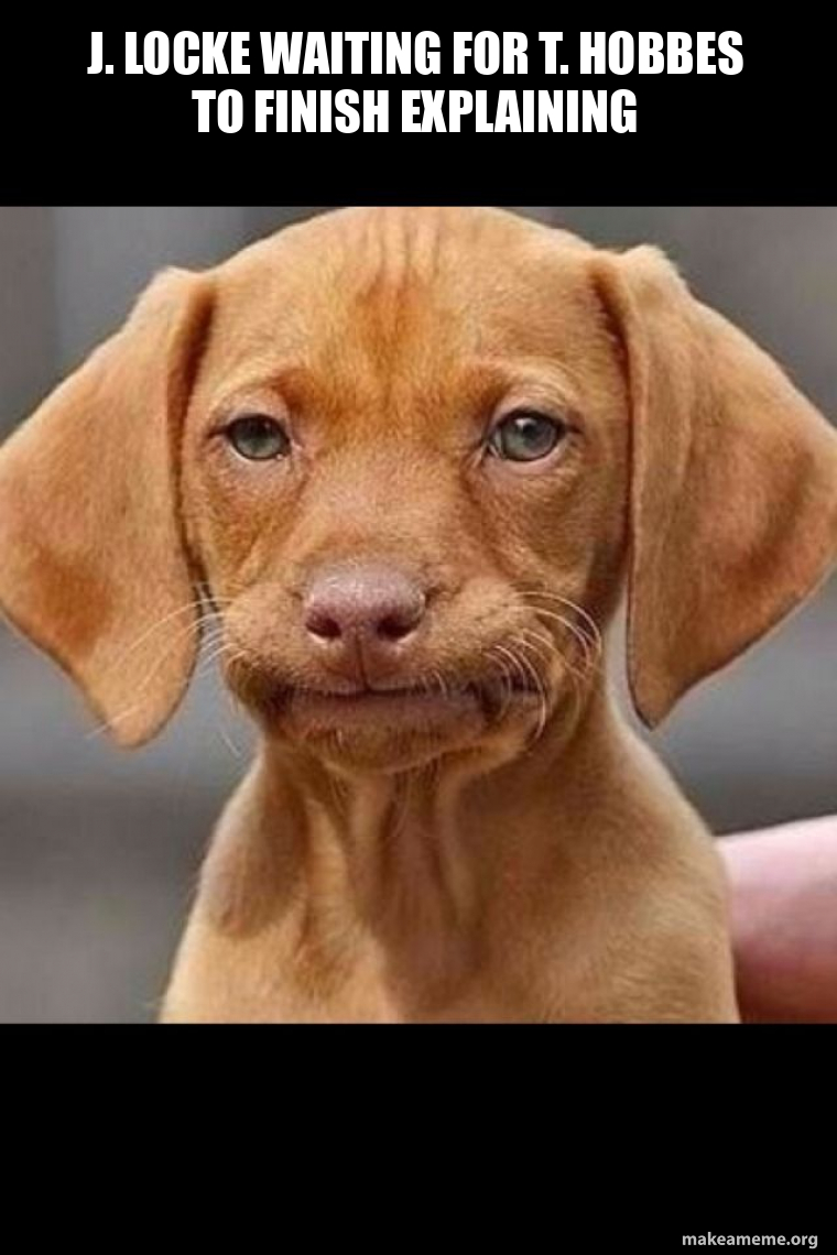 j. locke waiting for t. hobbes to finish explaining - Funny meme Meme ...