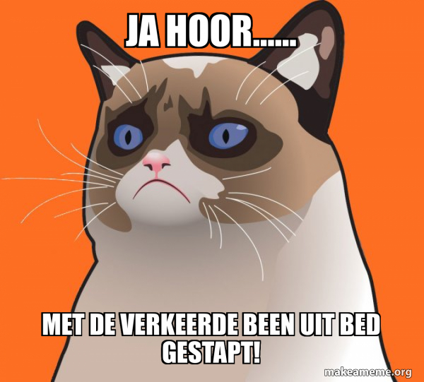 Ja hoor...... Met de verkeerde been uit bed gestapt! - Cartoon Grumpy ...