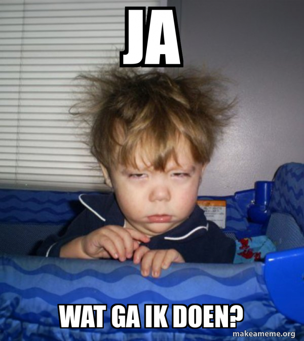 Ja Wat ga ik doen? - Monday Mornings Meme Generator