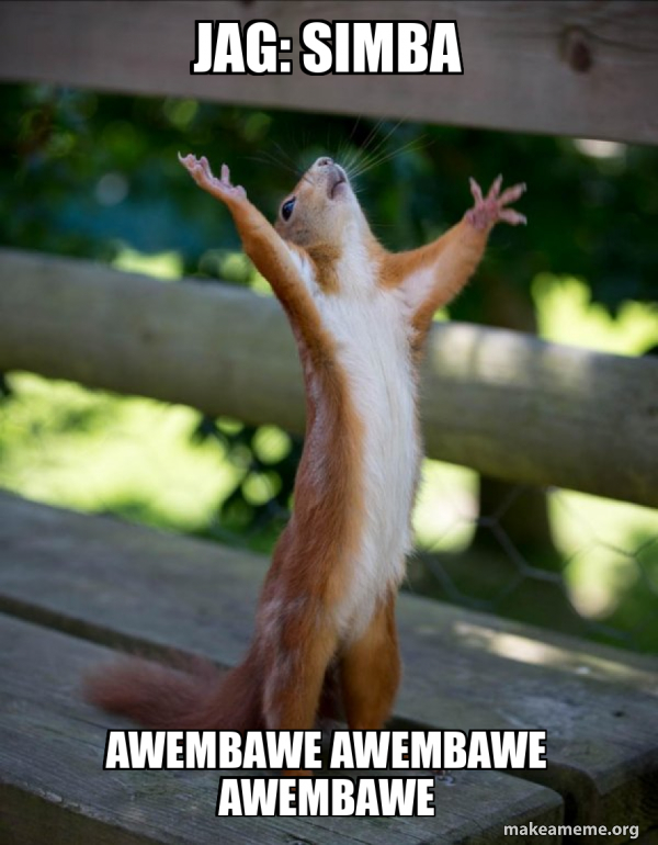jag: simba awembawe awembawe awembawe - Happy Squirrel Meme Generator