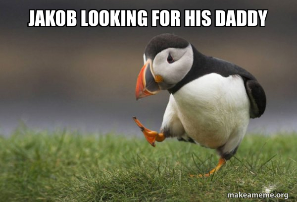 jakob looking for his daddy - Unpopular Opinion Puffin Meme Generator