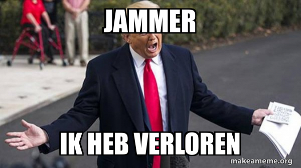 jammer ik heb verloren - Trump - Impeachment Quid Pro Quo Meme Generator