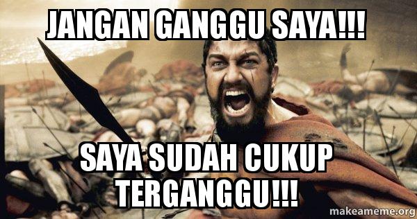 JANGAN GANGGU SAYA!!! SAYA SUDAH CUKUP TERGANGGU!!! - The 300 Meme ...