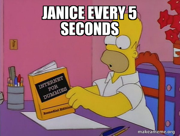 janice every 5 seconds - Internets Homer Meme Generator