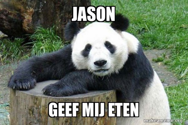 jason geef mij eten - Confession Panda Meme Generator