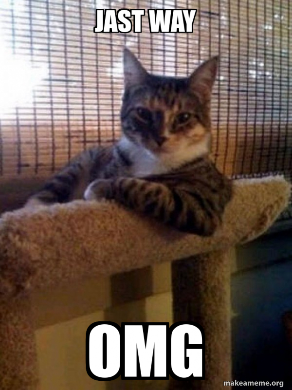 jast way omg - The Most Interesting Cat in the World Meme Generator