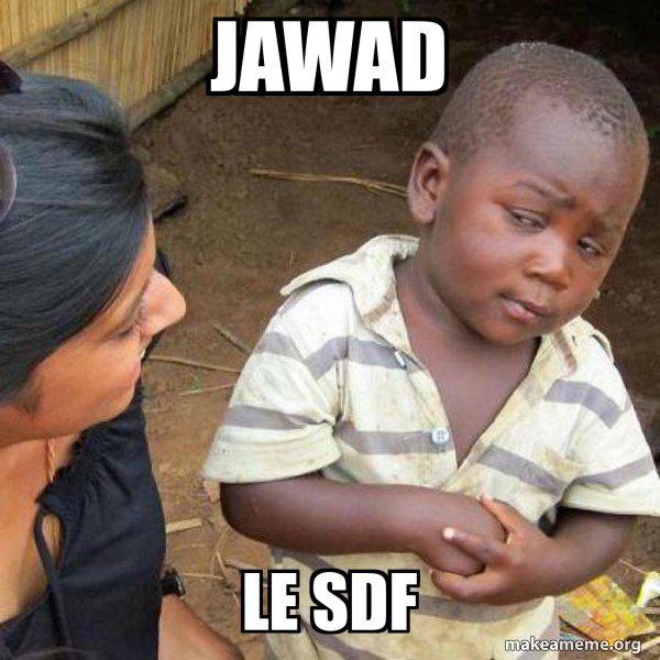jawad le sdf - Skeptical Third World Kid Meme Generator