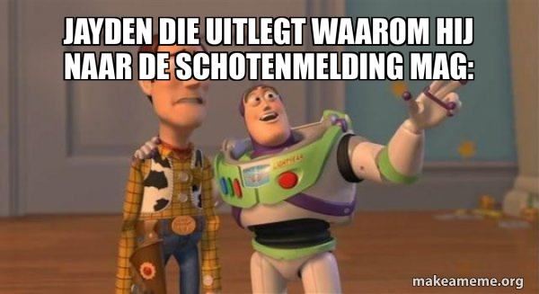 Jayden die uitlegt waarom hij naar de schotenmelding mag: - Buzz and ...