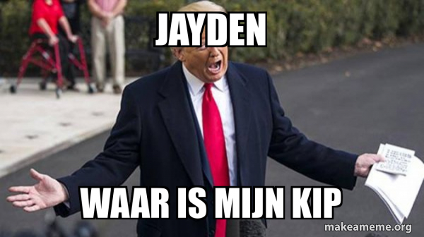 Jayden Waar is mijn kip - Trump - Impeachment Quid Pro Quo Meme Generator