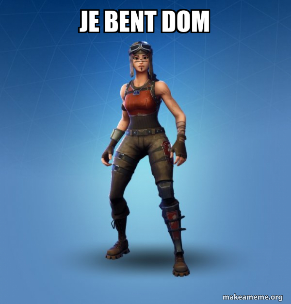 je bent dom - Renegade Raider Fortnite Skin Meme Generator