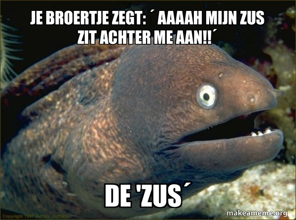 Je broertje zegt: ´ aaaah mijn zus zit achter me aan!!´ De 'zus´ - Bad ...