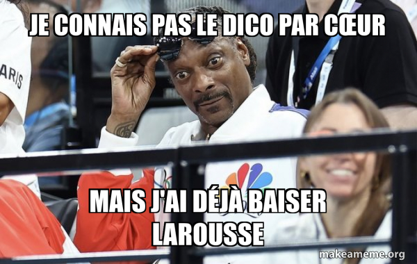 Je connais pas le dico par cœur mais j'ai déjà baiser Larousse - Snoop ...
