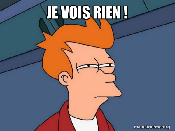 je vois rien ! - Futurama Fry Meme Generator