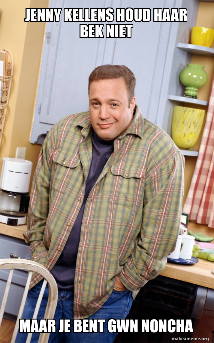 Jenny kellens houd haar bek niet maar je bent gwn noncha - Kevin James ...