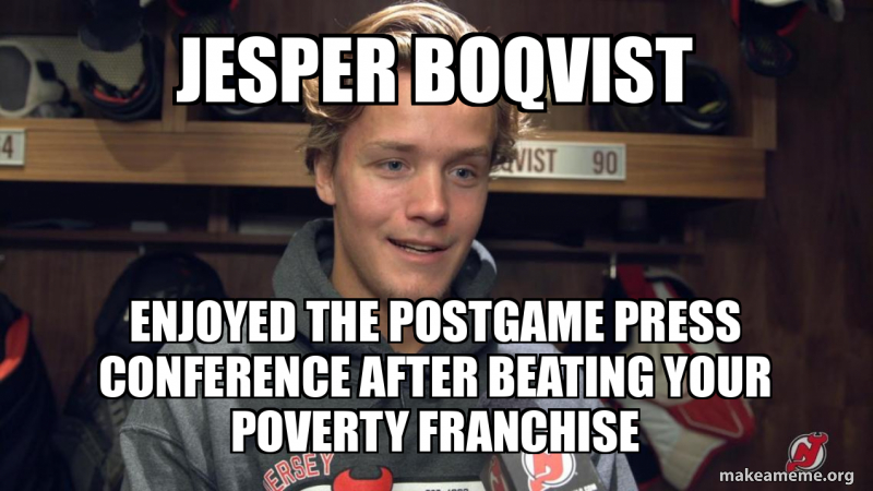 Jesper Boqvist Enjoyed the postgame press conference after beating your ...