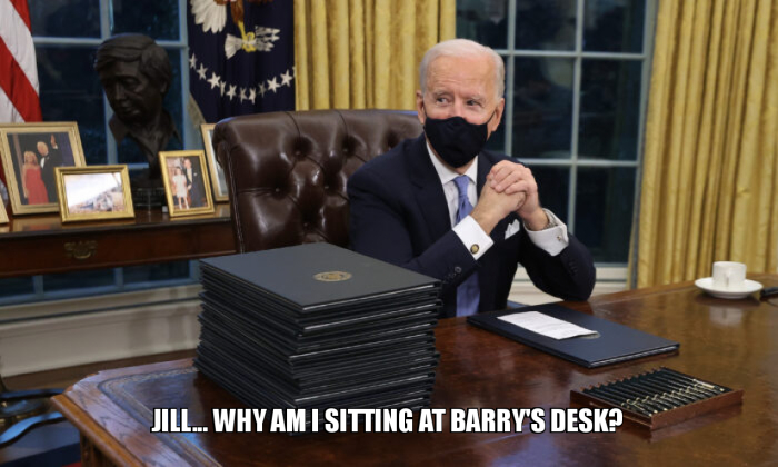 Jill... why am i sitting at barry's desk? - Barry's Desk Meme Generator