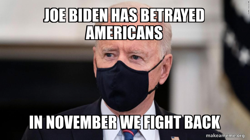 Joe Biden has Betrayed Americans In November we fight back Meme Generator