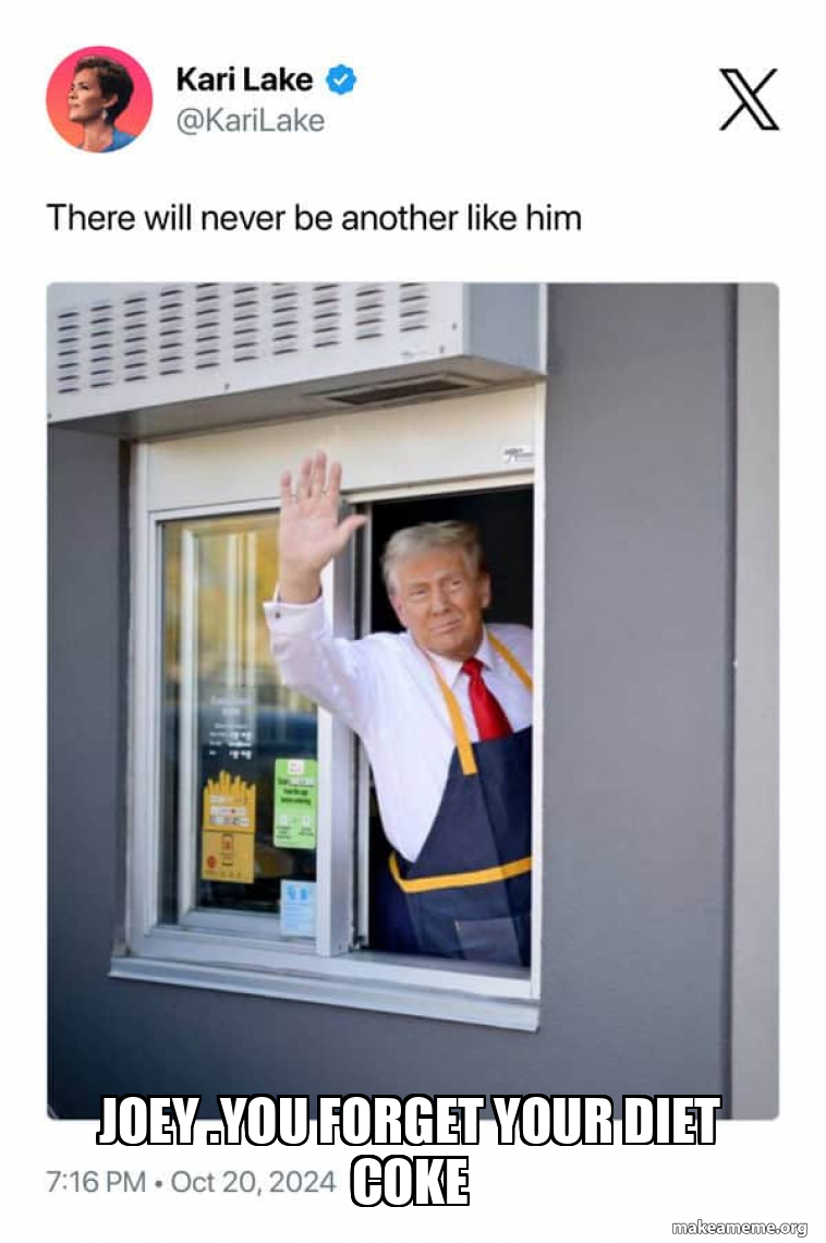 Joey .you forget your diet coke Meme Generator