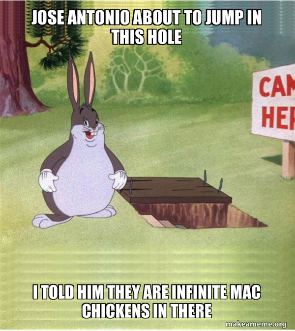 Jose antonio about to jump in this hole i told him they are infinite ...