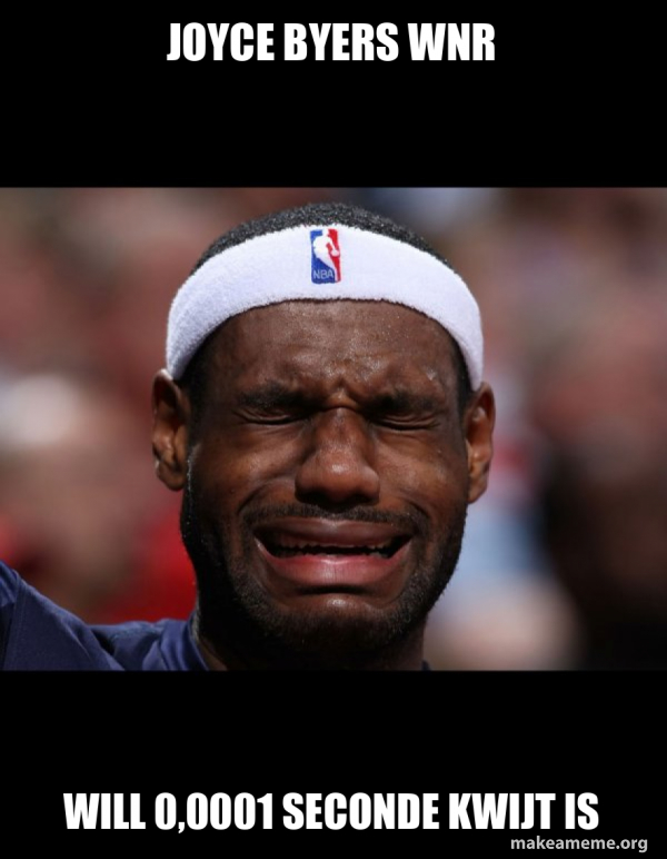 Joyce Byers wnr Will 0,0001 seconde kwijt is - Lebron Crying Meme Generator