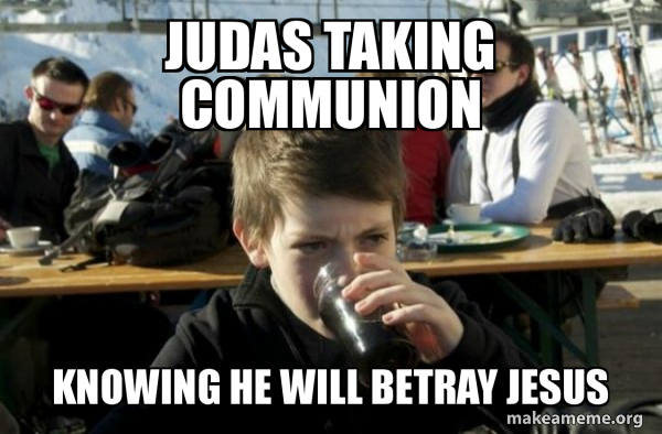 Judas taking communion knowing he will betray Jesus - Lazy Elementary ...