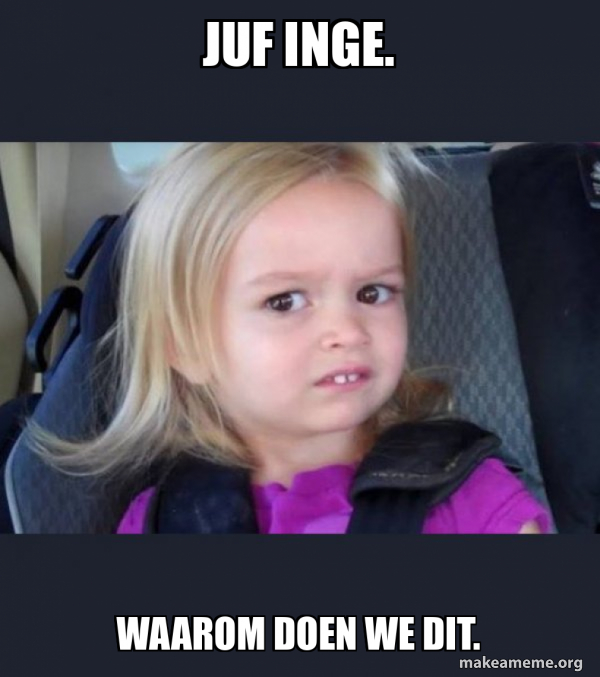 JUF INGE. WAAROM DOEN WE DIT. - Side-Eyes Chloe Meme Generator