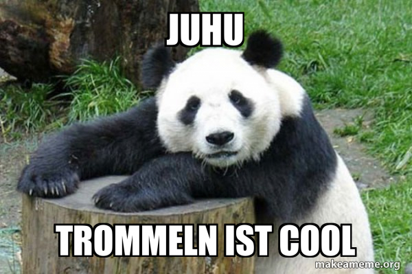 Juhu trommeln ist cool - Confession Panda Meme Generator