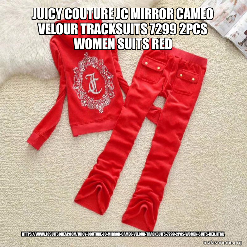 Juicy Couture JC Mirror Cameo Velour Tracksuits 7299 2pcs Women Suits ...