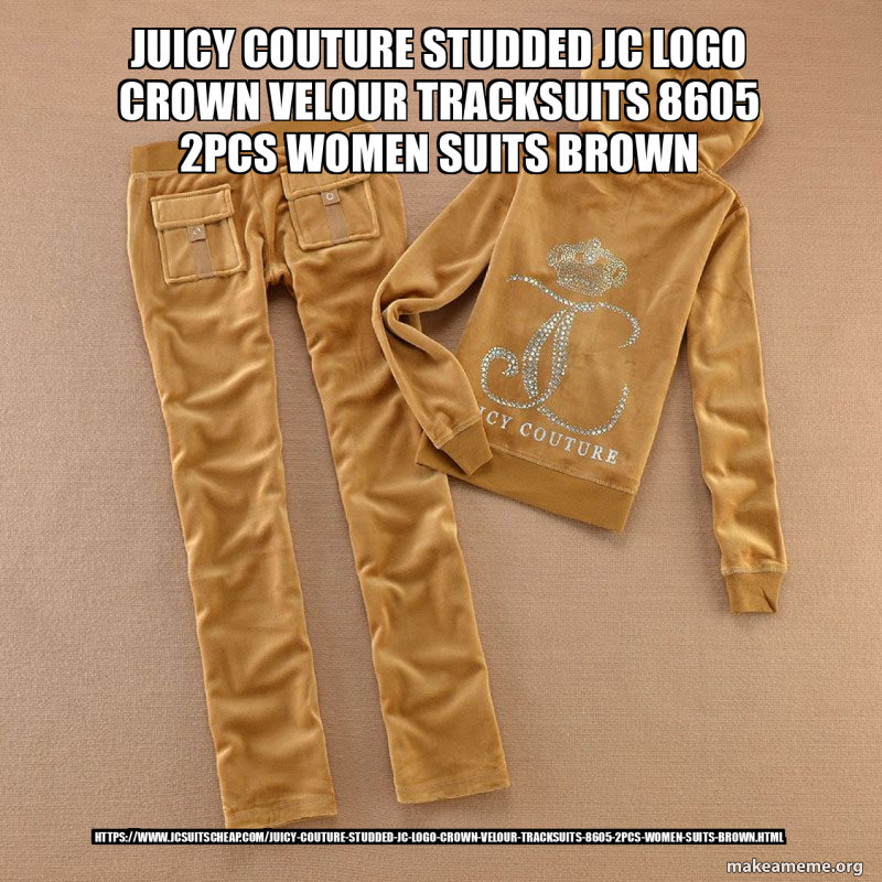 Juicy Couture Studded JC Logo Crown Velour Tracksuits 8605 2pcs Women ...