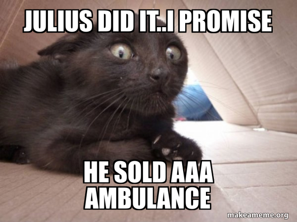 julius did it..I promise he sold AAA Ambulance - Schitzo Cat Meme Generator
