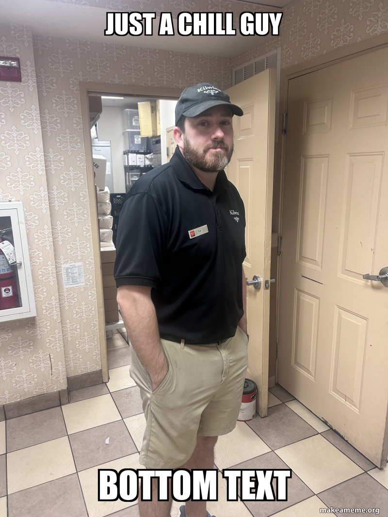 Just a chill guy bottom text Meme Generator