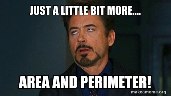 Just a Little Bit More.... Area and Perimeter! - Tony Stark Eye Roll ...