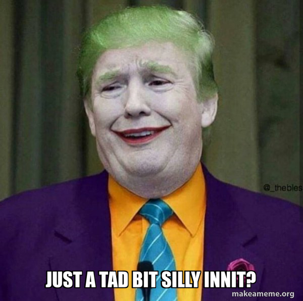 Just a tad bit silly innit? - Donald Trump - The Joker Meme Generator
