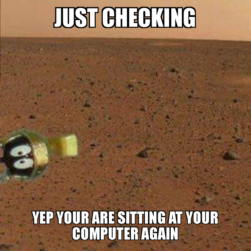 Just checking YEP YOUR ARE SITTING AT YOUR COMPUTER AGAIN Meme Generator