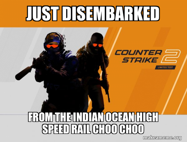 just disembarked from the indian ocean high speed rail choo choo ...