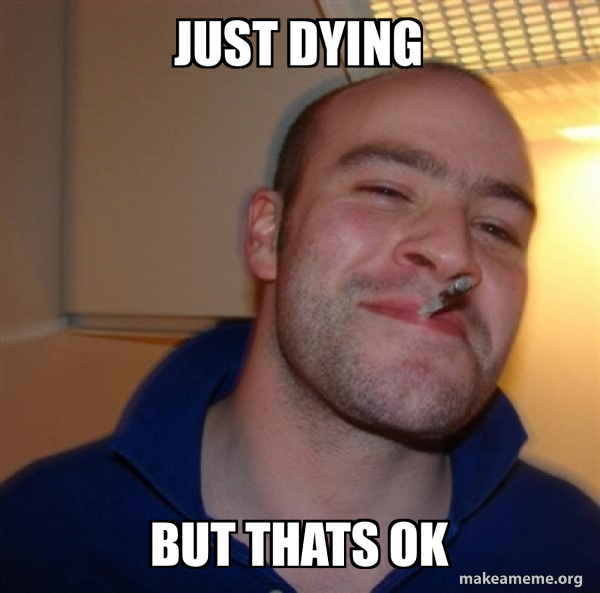Just dying but thats ok - Good Guy Greg Meme Generator