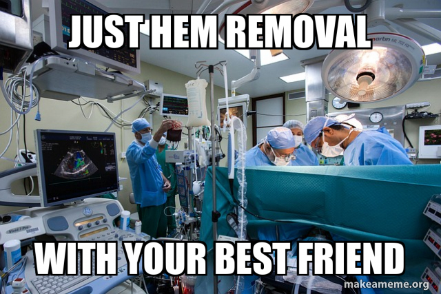 Just hem removal With your best friend Meme Generator
