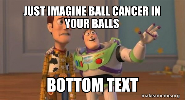 just imagine ball cancer in your balls bottom text - Buzz and Woody ...