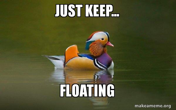 Just keep... FLOATING - Fashionable Advice Mallard Meme Generator