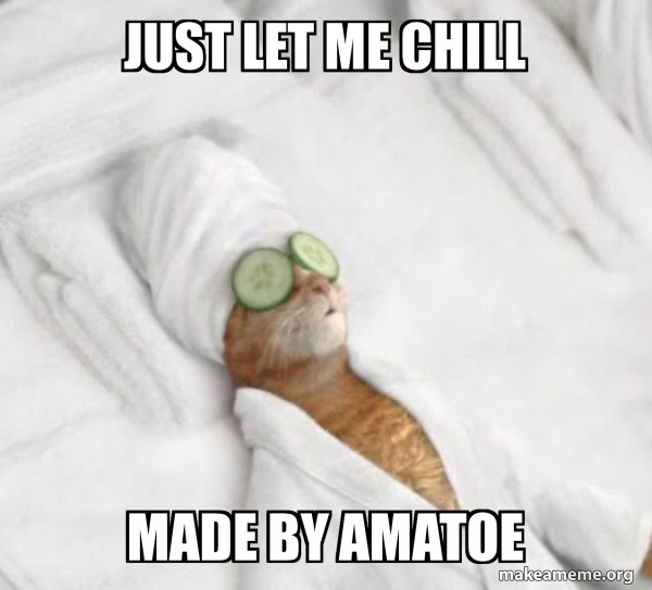 Just let me chill made by amatoe - Pampered Cat Meme Meme Generator