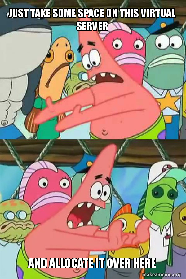 Just take some space on this Virtual server And allocate it over here ...