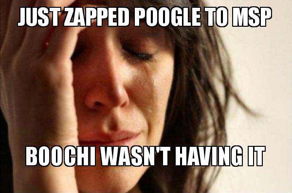 just zapped poogle to msp boochi wasn't having it - First World ...