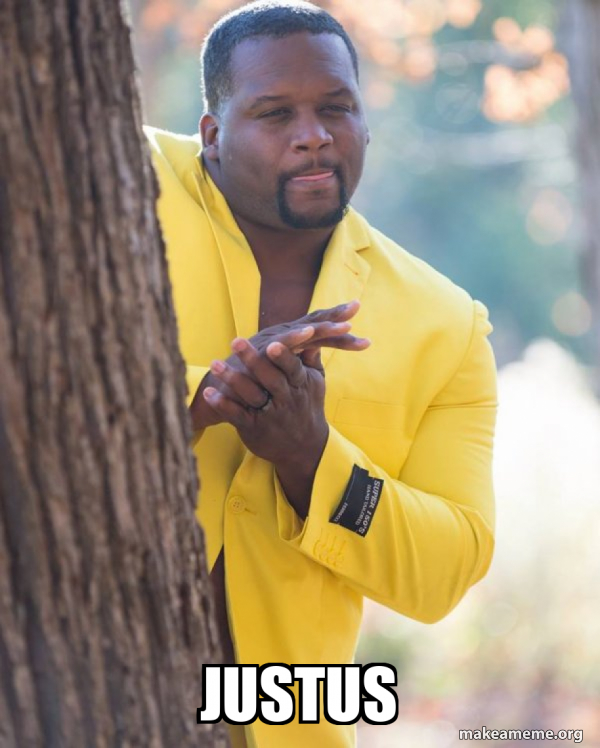 Justus - Anthony Adams in Yellow Suit Rubbing Hands Meme Generator