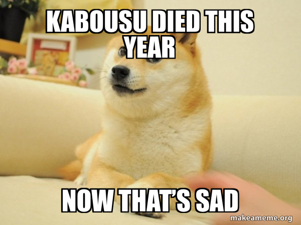 Kabousu died this year Now that’s sad - Doge Meme Generator