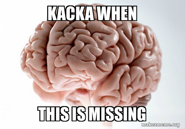 kacka when this is missing - Scumbag Brain Meme Generator