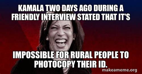 Kamala two days ago during a friendly interview stated that it's ...