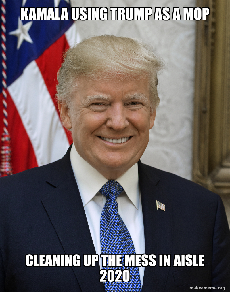 Kamala using Trump as a mop Cleaning up the mess in aisle 2020 Meme ...