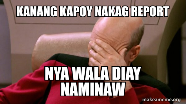 Kanang kapoy nakag report nya wala diay naminaw - Picard Facepalm Meme ...